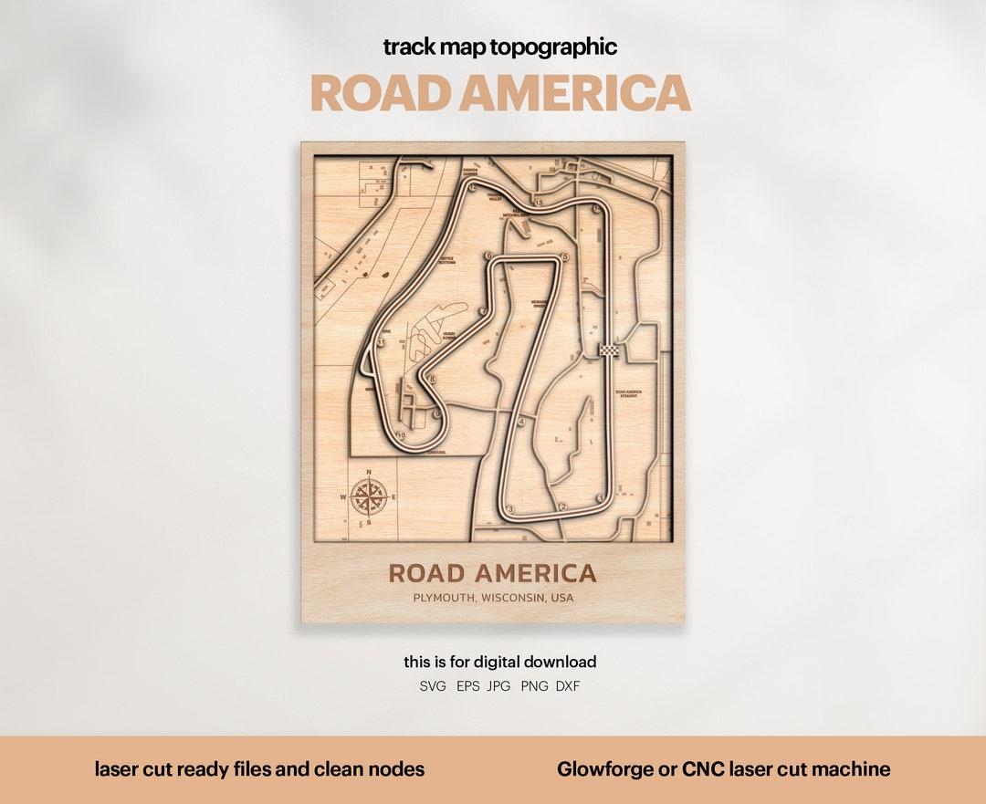 Race Tracks Map Topography, Elkhart Lake Wisconsin Map SVG, Circuit Map ...