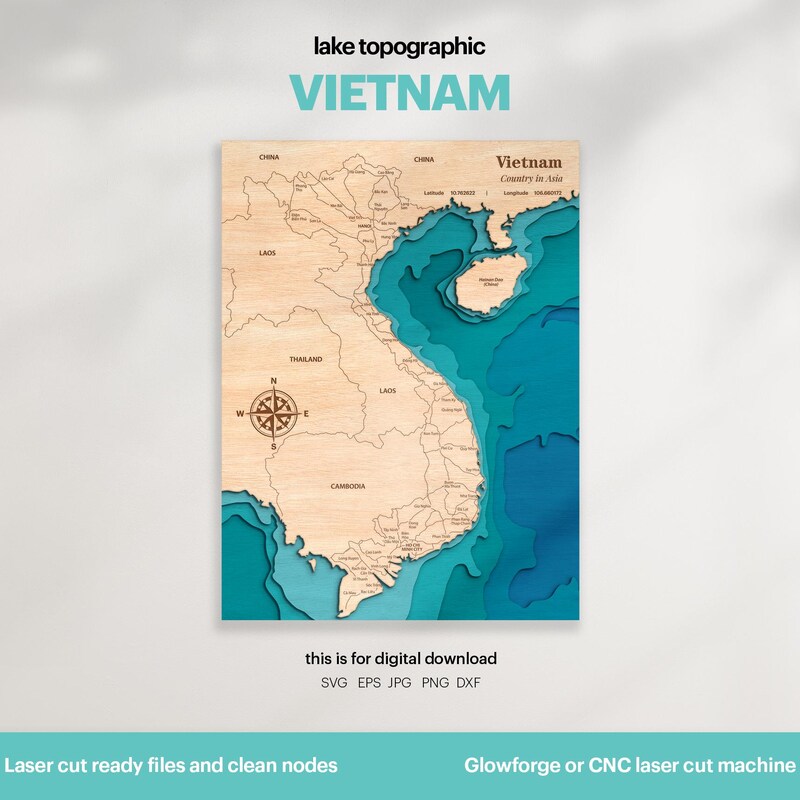 Custom Vietnam Map Art - Etsy