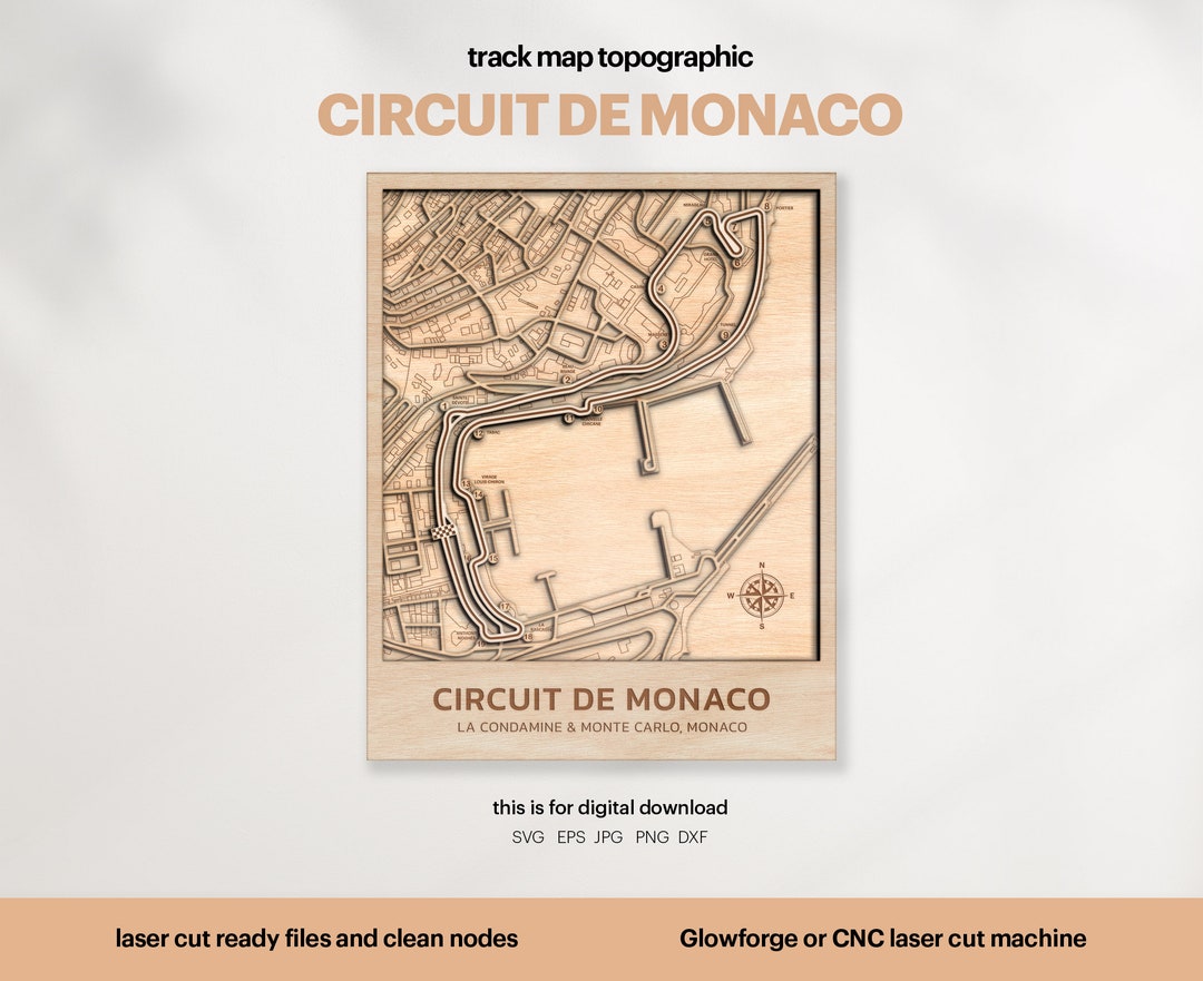 Race Tracks Map Topography, Monte Carlo Map SVG, Famous Circuit Racing ...