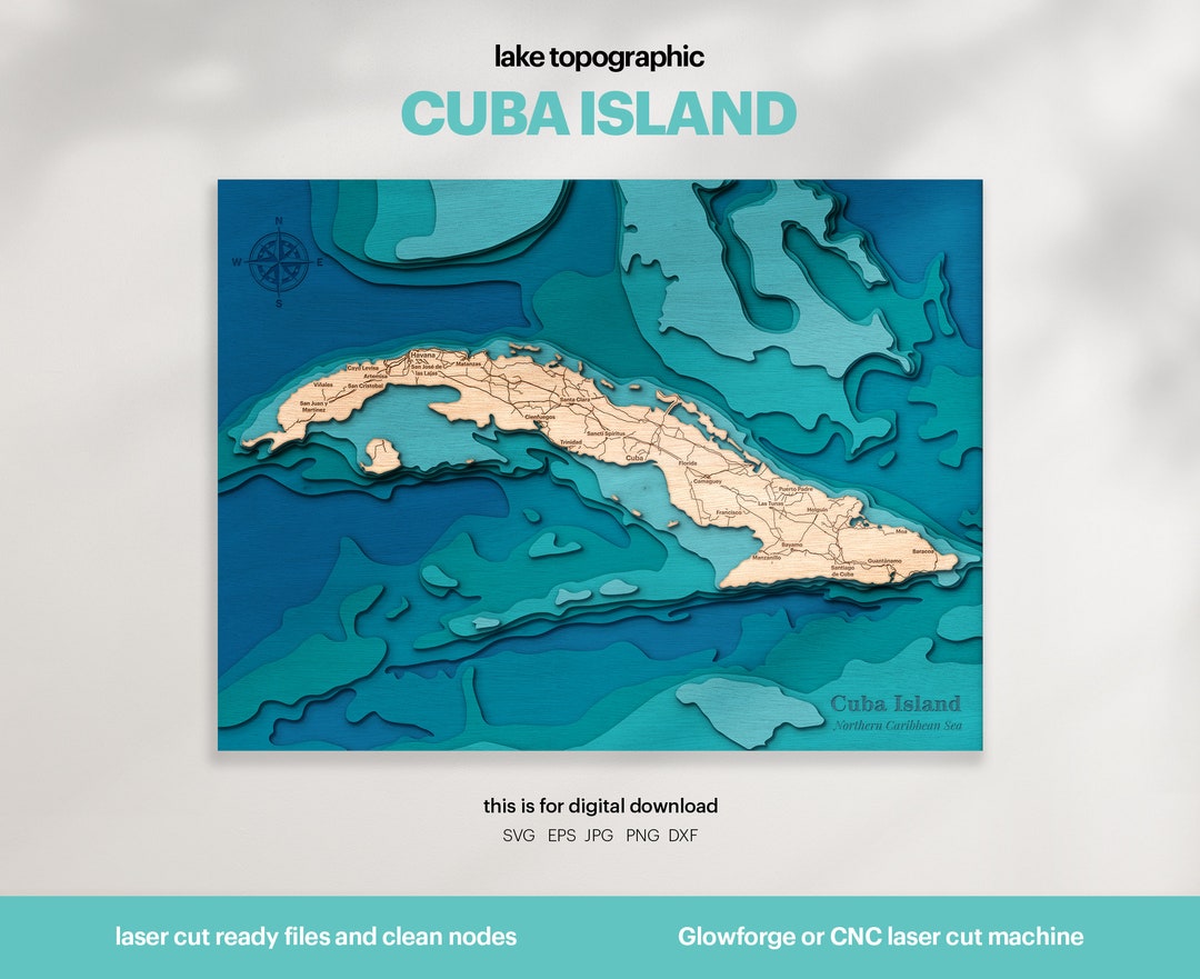 Lake House Decor, Cuba Island Map SVG, Wood Wall Decor Gift ...