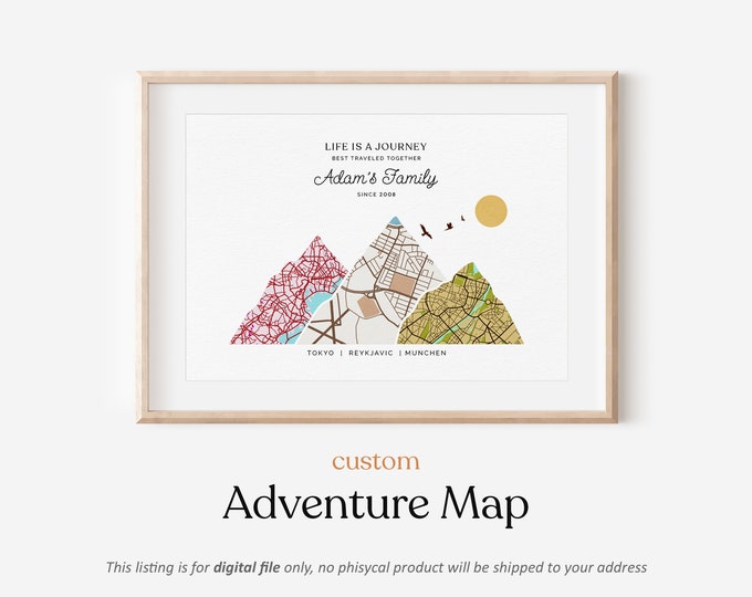 Personalized Milestones Map™ Print: 3-13 Locations Mountain Wall Art ...