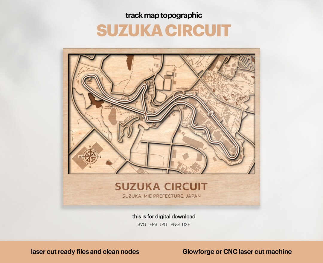 Race Tracks Map Topography, Japanese Map Track SVG, Race Tracks Art ...