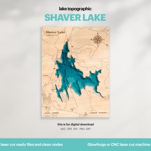 Lake House Decor, Shaver Lake Map SVG, Wood Wall Decor Gift ...