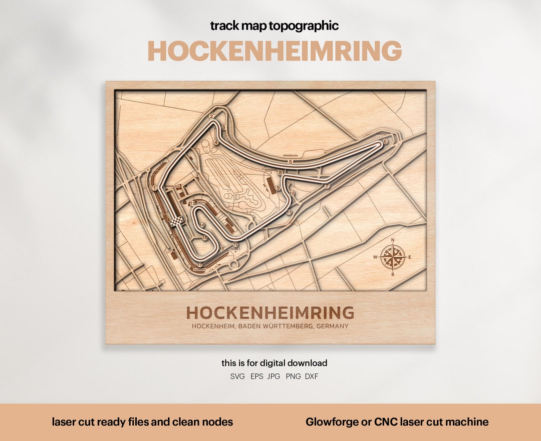 Race Tracks Map Topography, Hockenheim Map SVG, Famous Circuit Race ...