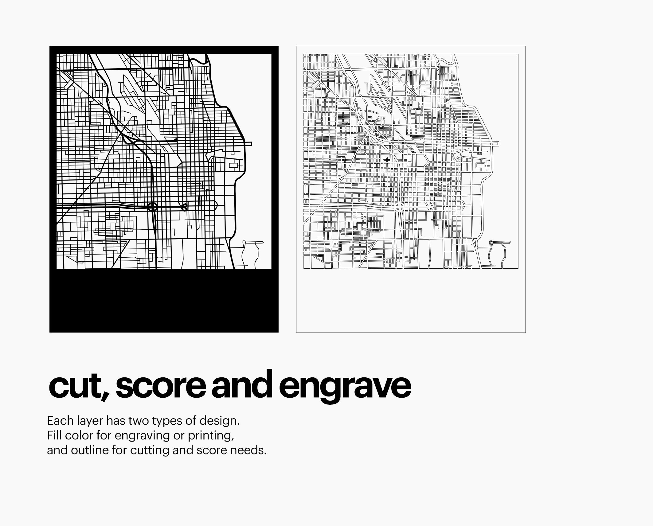 Chicago Layered City Map City Map Wall Art Multi Layered - Etsy