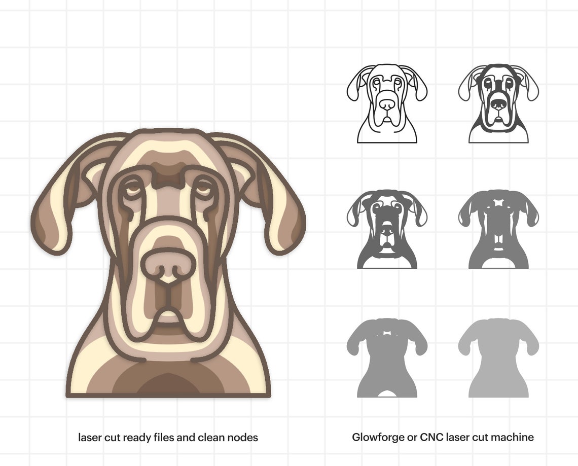 Great Dane Multilayer Dog Mandala SVG, Mandala Wall Art, 3D Multilayer ...