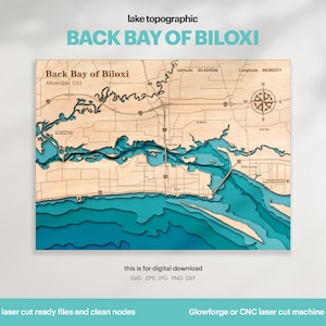 Lake House Decor, Back of Biloxi Map SVG, Wood Wall Decor Gift ...