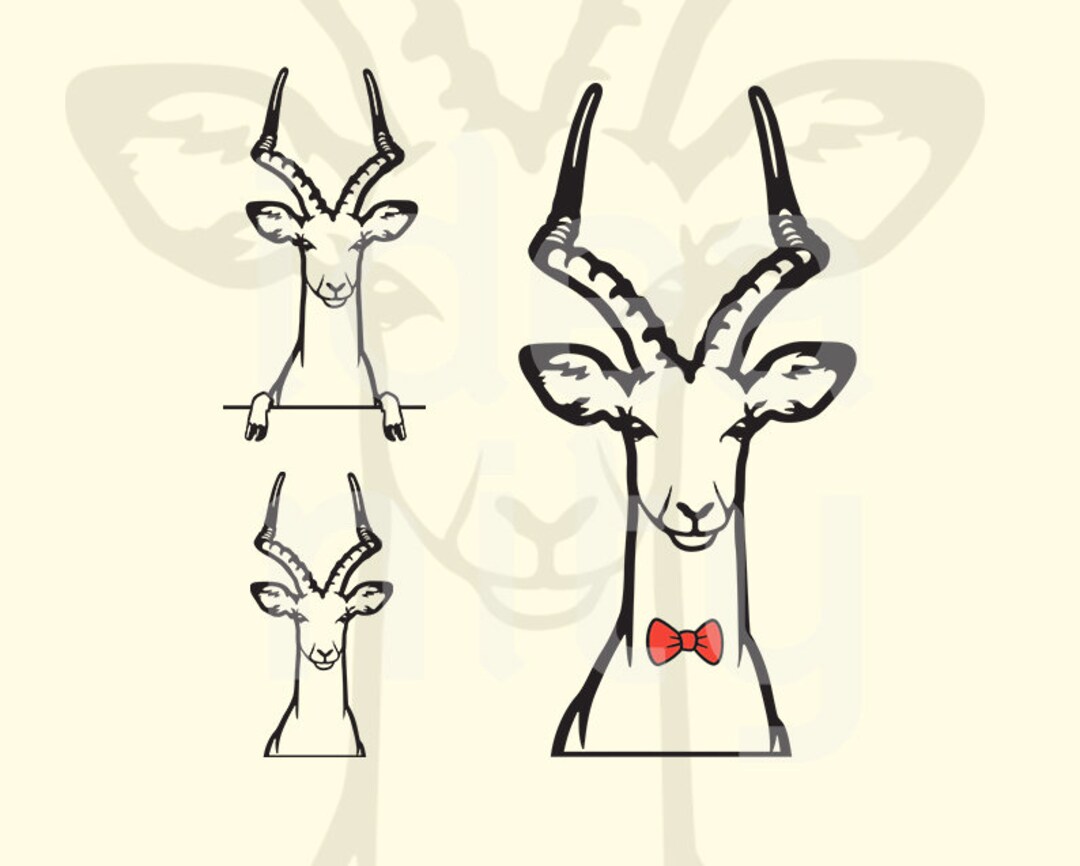 Impala Face SVG, Peeking Impala Face Clipart, Impala Silhouette, Shirt ...