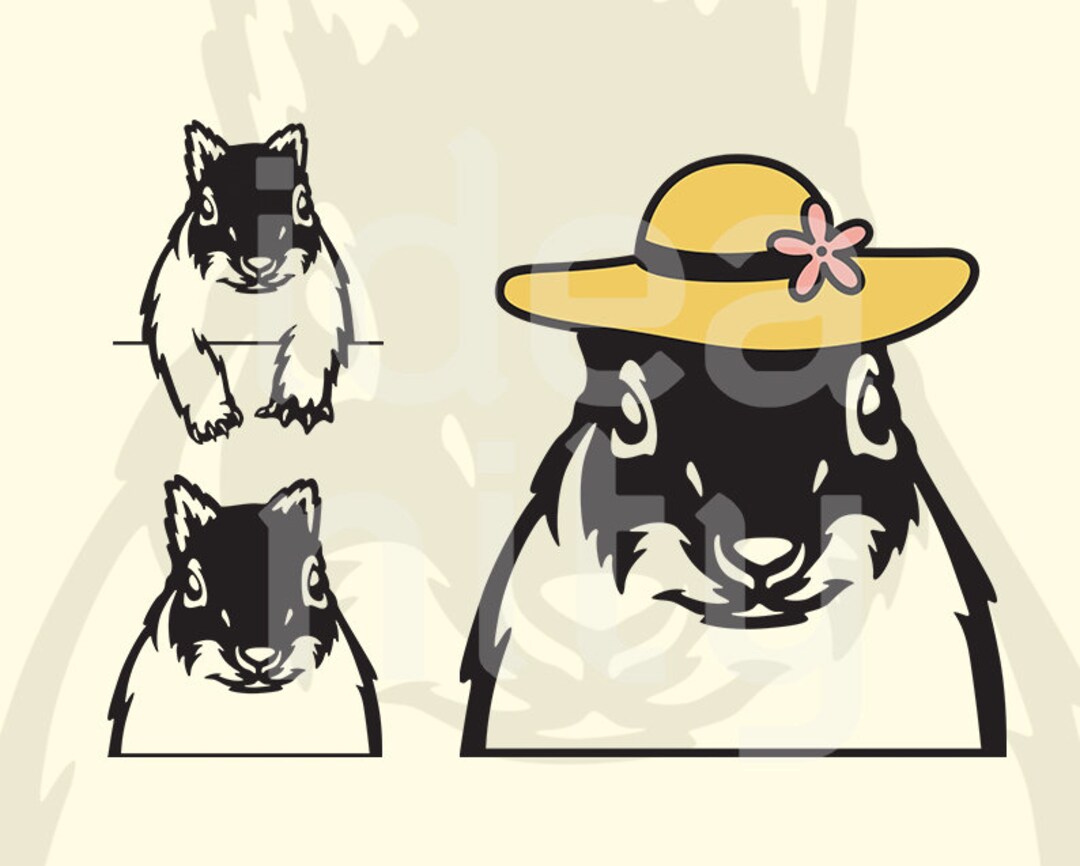 Squirrel Face SVG, Peeking Squirrel Face Clipart, Squirrel Silhouette ...