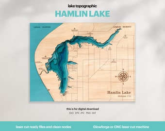 Lake House Decor, Mobile Bay Map SVG, Wood Wall Decor Gift, Topographic ...