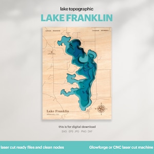 Franklin Lake Map SVG: 3D Topographic Laser Cut File (digital Download ...