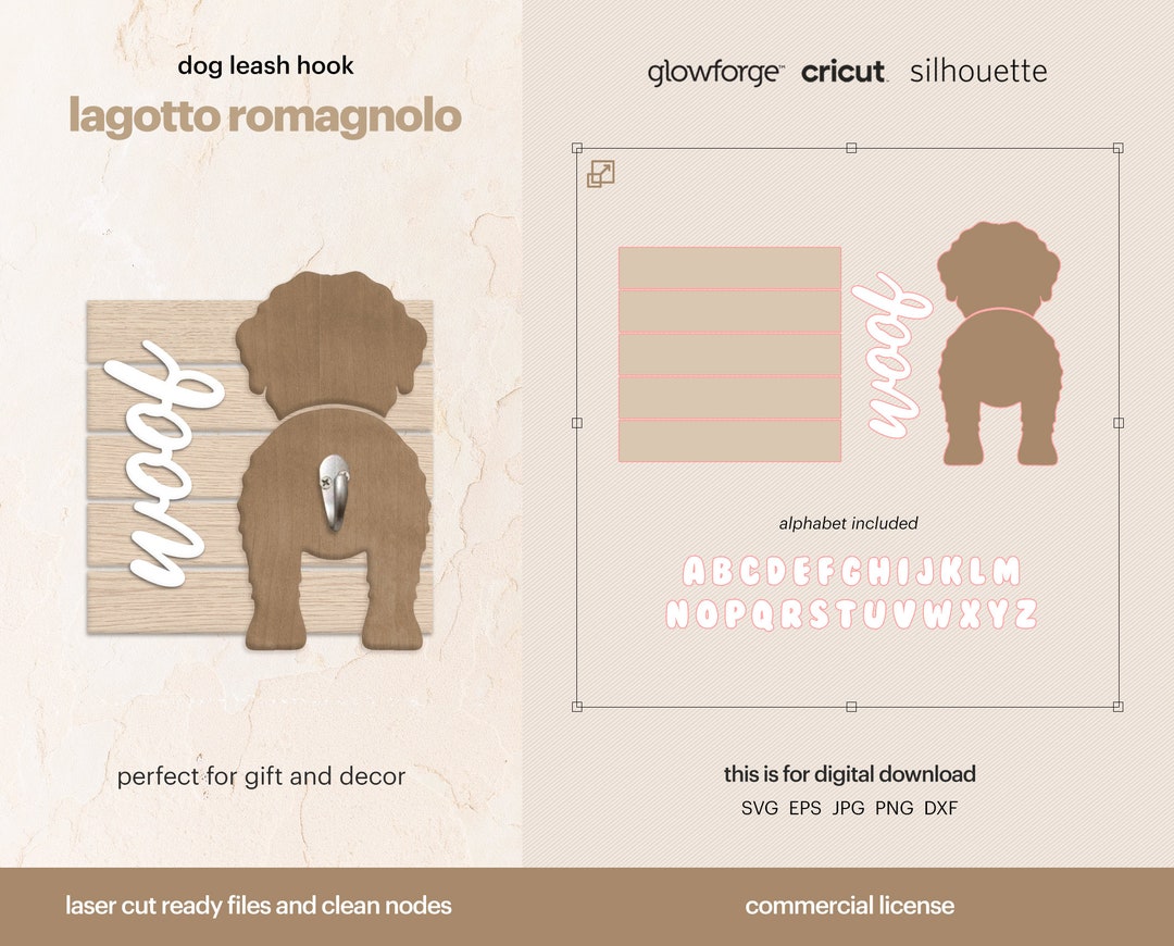 Lagotto Romagnolo Dog Silhouette SVG, Lagotto Romagnolo Butt Leash Hook ...