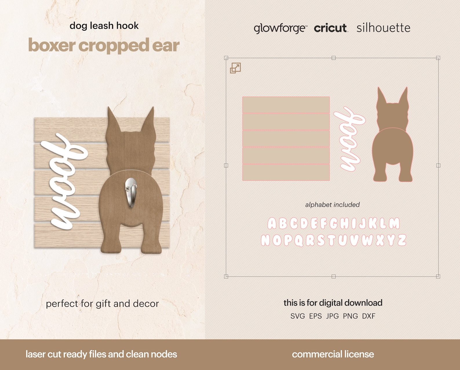Boxer Cropped Ear Dog Silhouette SVG Boxer Cropped Ear Dog - Etsy