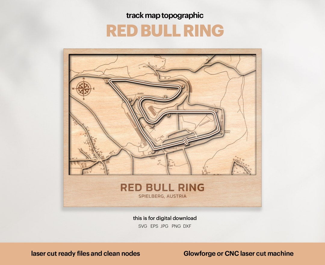 Race Tracks Map Topography Red Bull Ring Map SVG Famous - Etsy