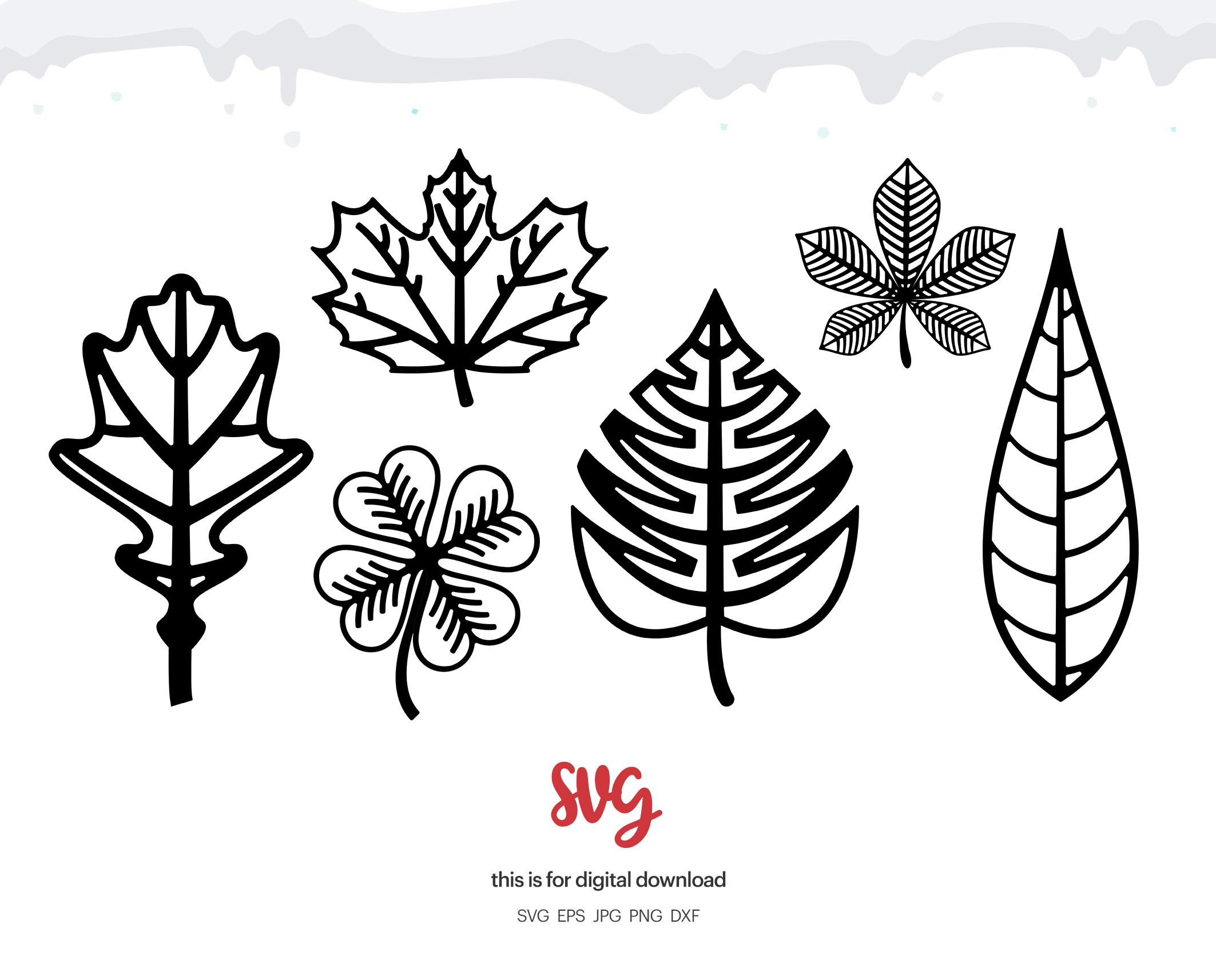 Hojas Set SVG Bundle Hojas de Corte Archivo SVG Hoja - Etsy España