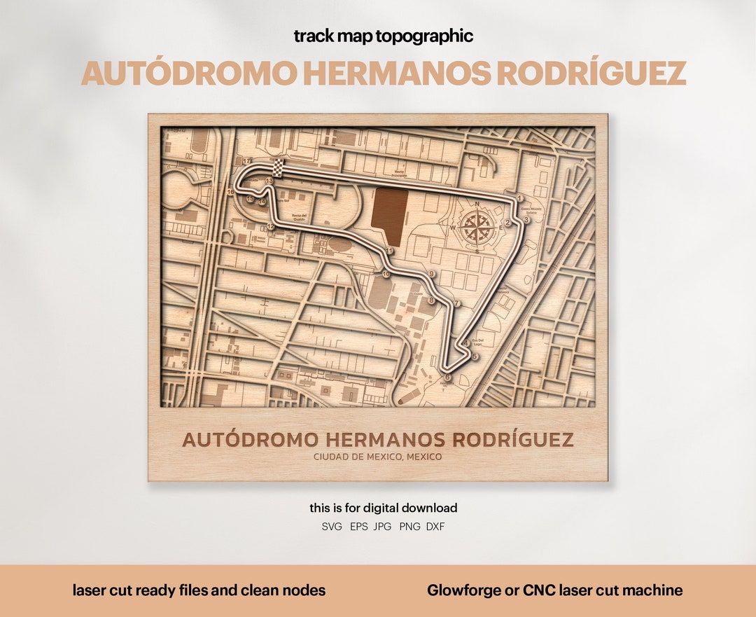 Race Tracks Map Topography, Mexico City Track Map SVG, Famous Circuit ...