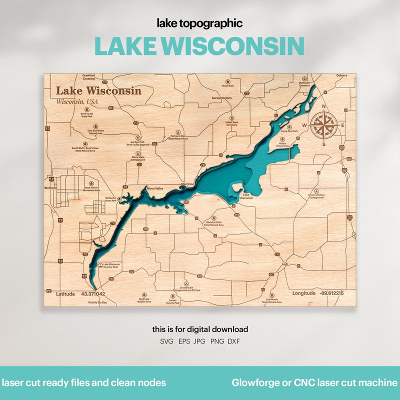 3d Printed Lake Maps - Etsy