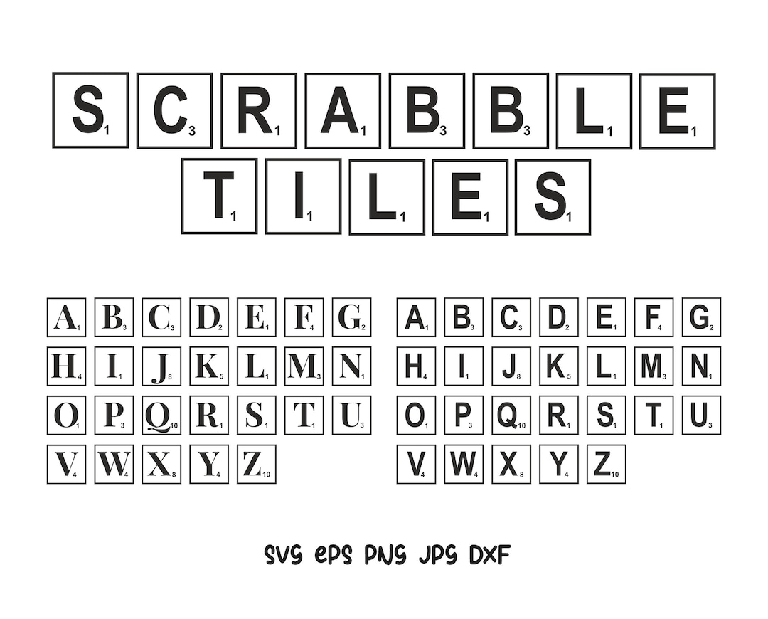 Scrabble Tiles Alphabet SVG Clipart (digital Download) - Etsy