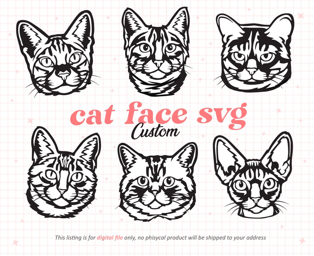 Custom Cat Portrait SVG: Pet Line Art, Wall Decor (digital Download) - Etsy