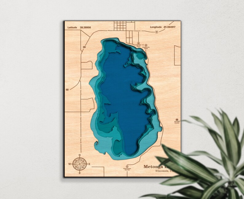 Metonga Lake Topographic Map SVG: Laser Cut File (digital Download) - Etsy