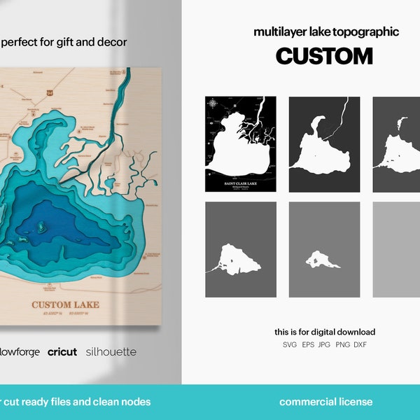 Custom Lake Map - Etsy