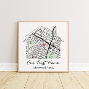 New Home Map Poster, First Home Gift, Custom Personalized Housewarming ...