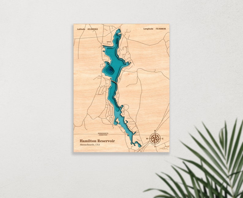Hamilton Reservoir Map SVG: 3D Topographic Laser Cut File (digital ...