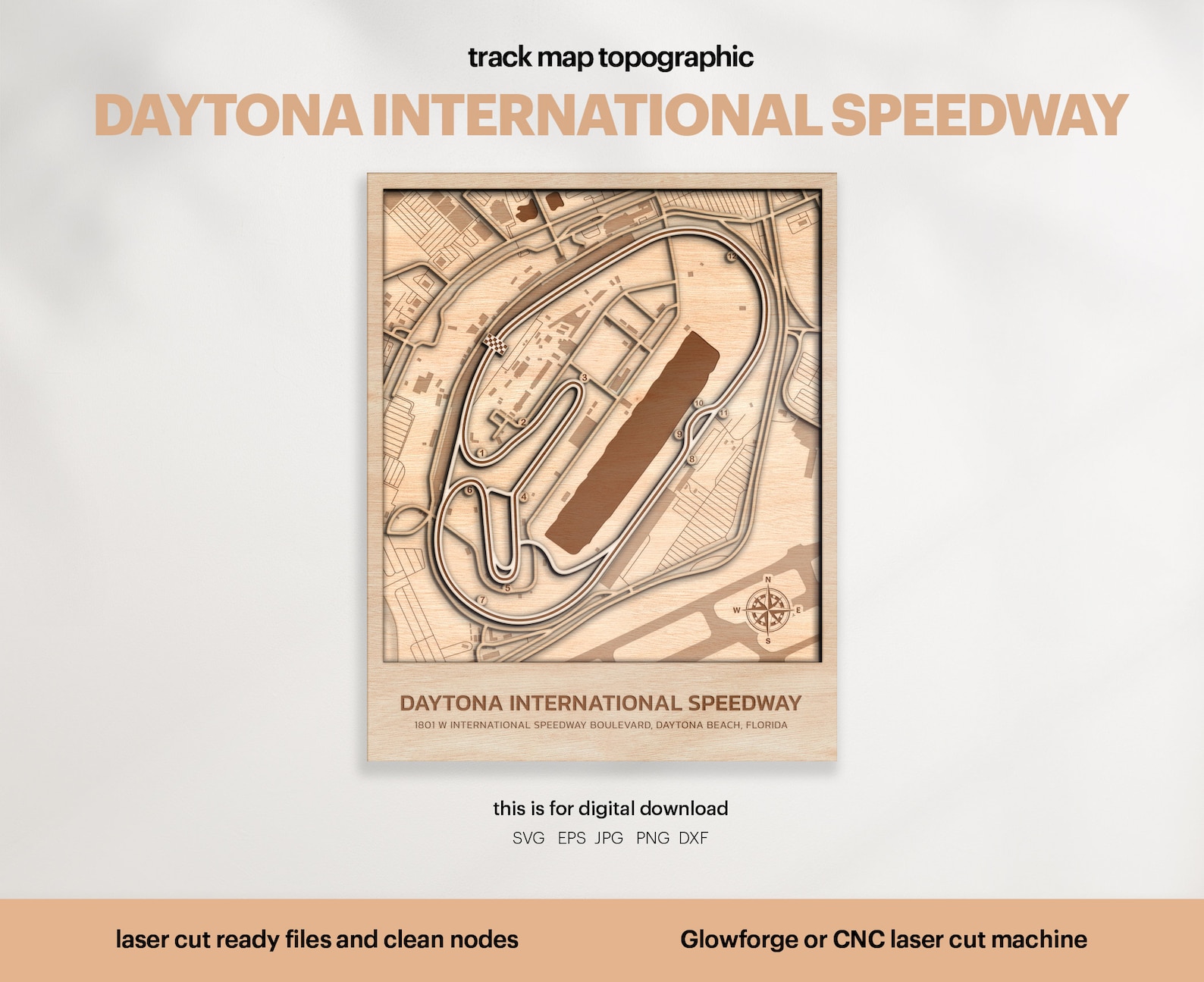 Race Tracks Map Topography, Florida Track Map SVG, Famous Circuit ...