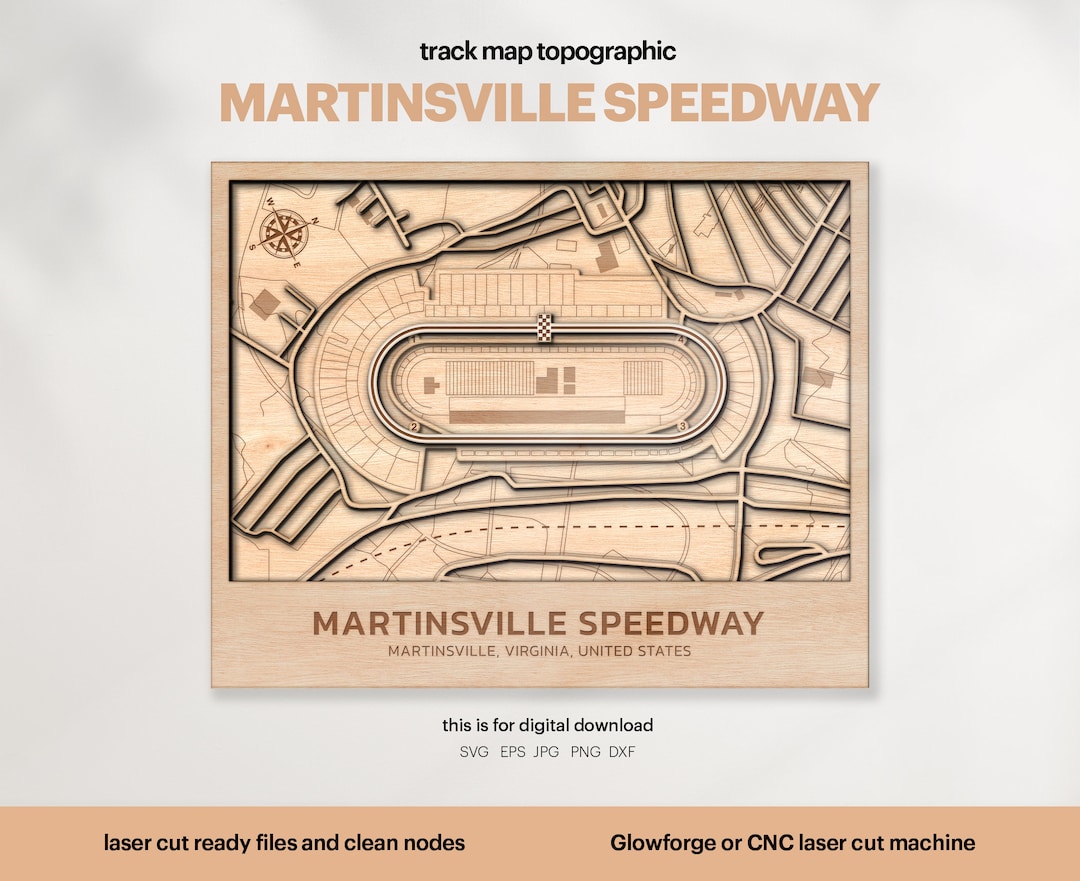 Race Tracks Map Topography, Martinsville, Virginia Speedway Map SVG ...