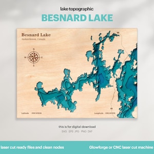 Lake House Decor, Besnard Lake Map SVG, Wood Wall Decor Gift ...