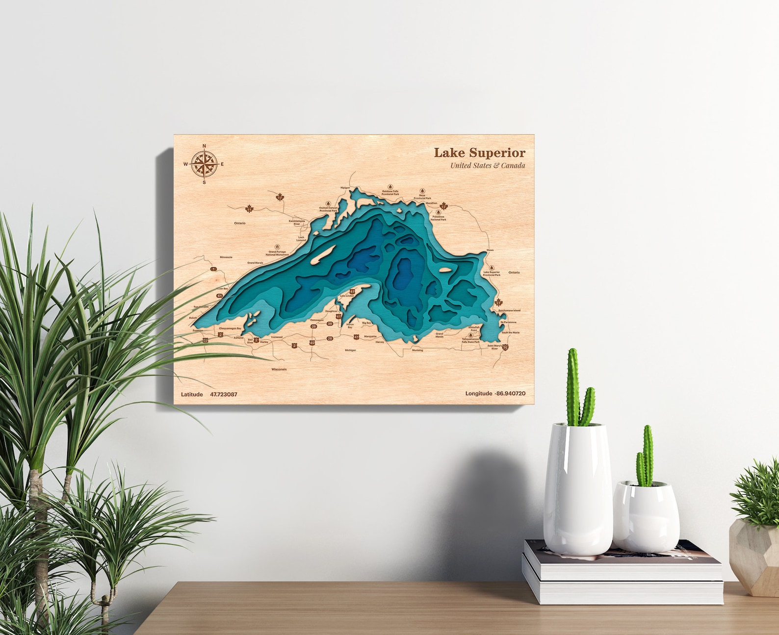 Lake Superior Map SVG: 3D Topographic Laser Cut File (digital Download ...