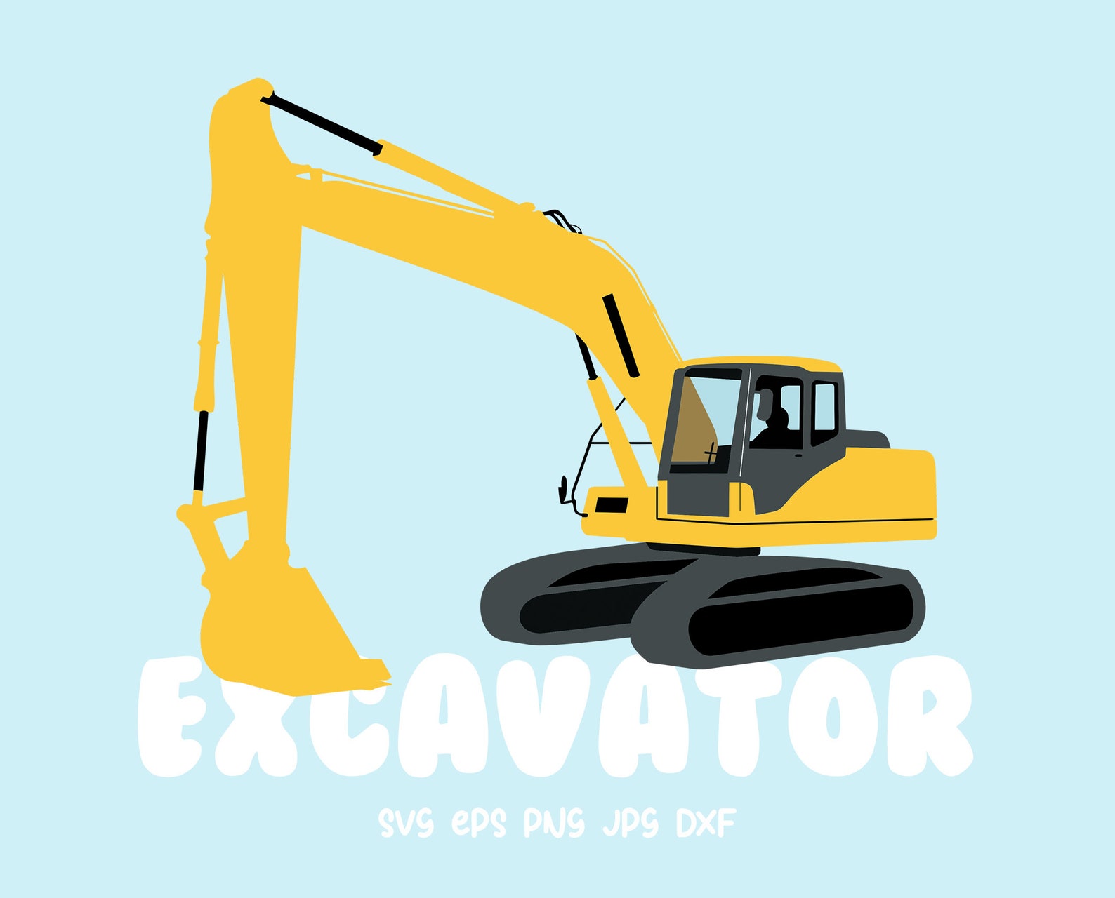 Excavator SVG Construction Vehicle SVG Excavator Clipart - Etsy