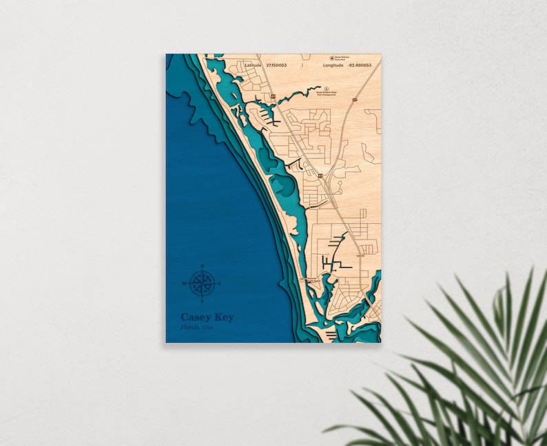 Casey Key Topographic Map SVG: 3D Wood Wall Art (digital Download) - Etsy