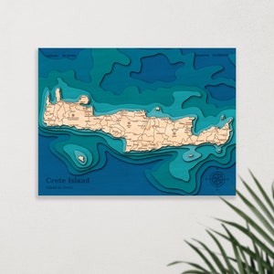 Lake House Decor, Crete Island Map SVG, Wood Wall Decor Gift ...