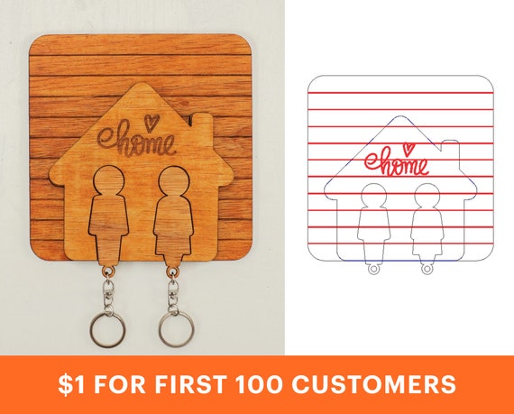 Personalized Home Key Holder with Couple Key Chain House | Etsy