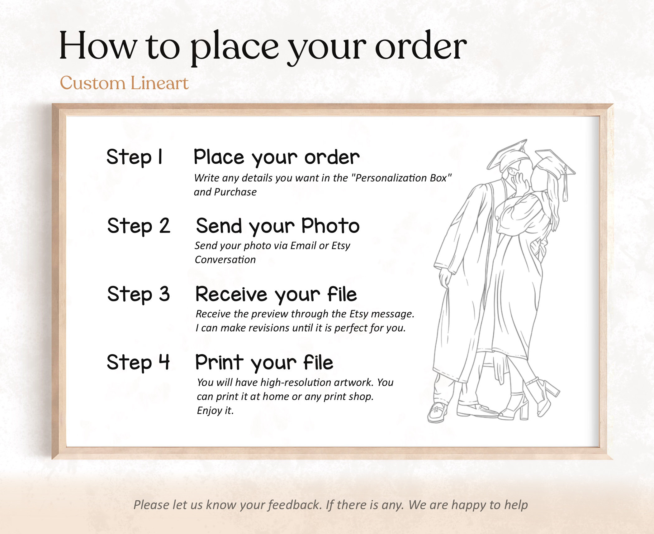 Custom Family Portrait Outline: Personalized Line Art (digital Download ...