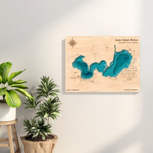 Lake St. Helen Michigan Map SVG: Topographic 3D Glowforge File (digital ...