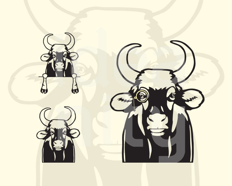Gaur Face SVG Peeking Gaur Face Clipart Gaur Silhouette - Etsy
