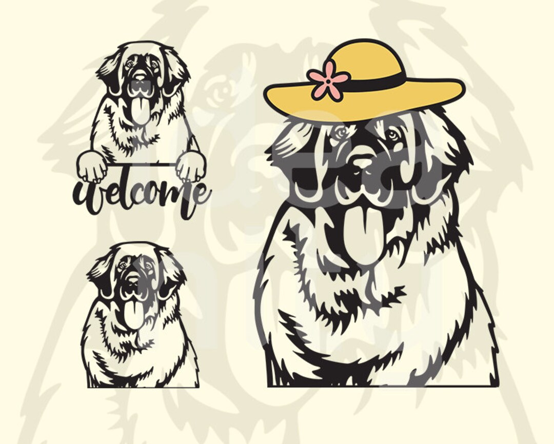 Leonberger Svg, Dog Svg, Leonberger Face, Dog Sign, Dog Breed, Cricut ...