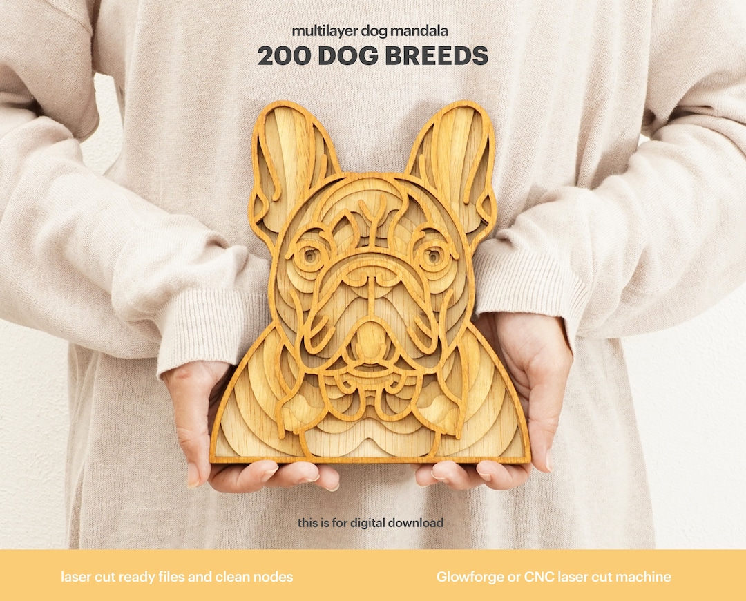 200 Dog Breeds Mandala SVG: Laser Cut Files, CNC, Glowforge (digital ...