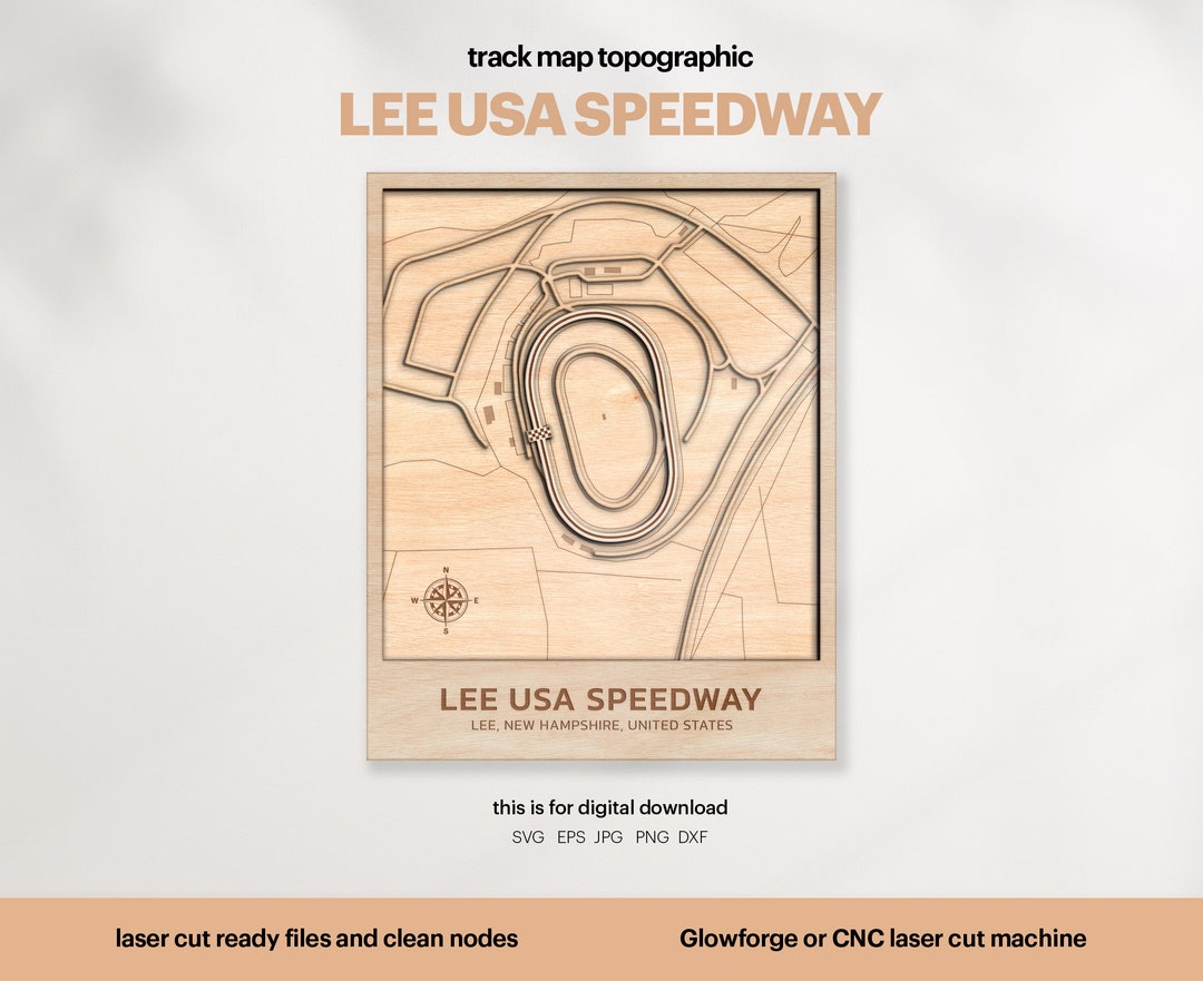 Race Tracks Map Topography, Lee USA Speedway Map File, Famous Circuit ...