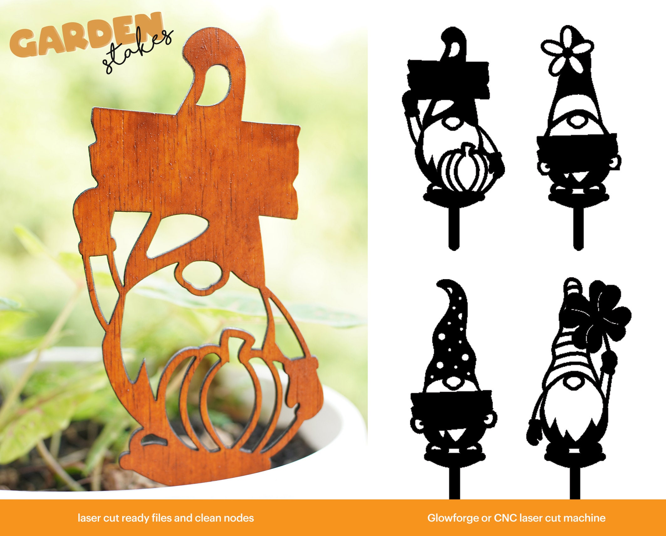 20 Gnome Garden Stakes SVG Bundle Garden Sign Garden - Etsy