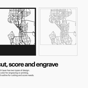 Seattle Layered City Map, City Map Wall Art, Multi Layered Street Map ...