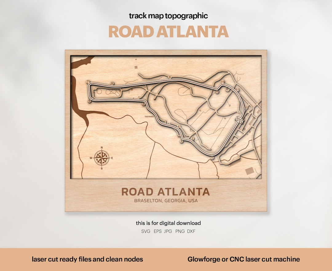 Race Tracks Map Topography, Road Atlanta Map SVG, Famous Circuit Racing ...