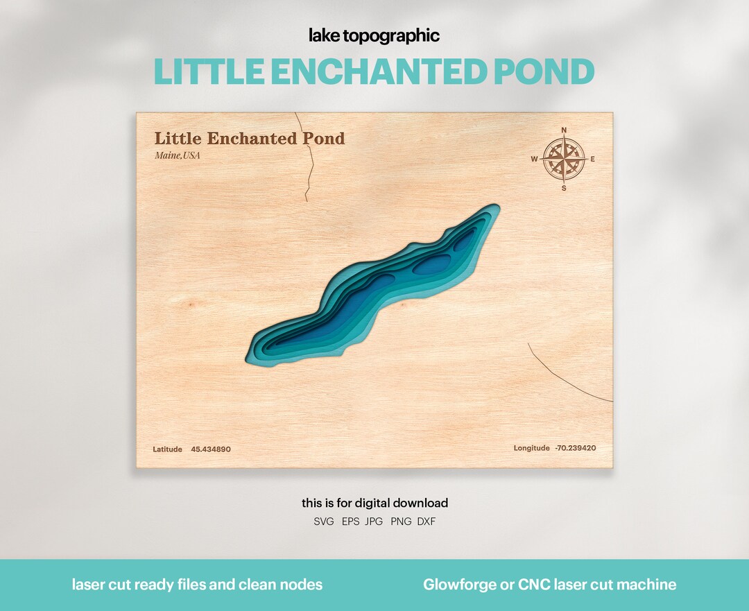 Little Enchanted Pond Map SVG: Lake House Decor (digital Download) - Etsy