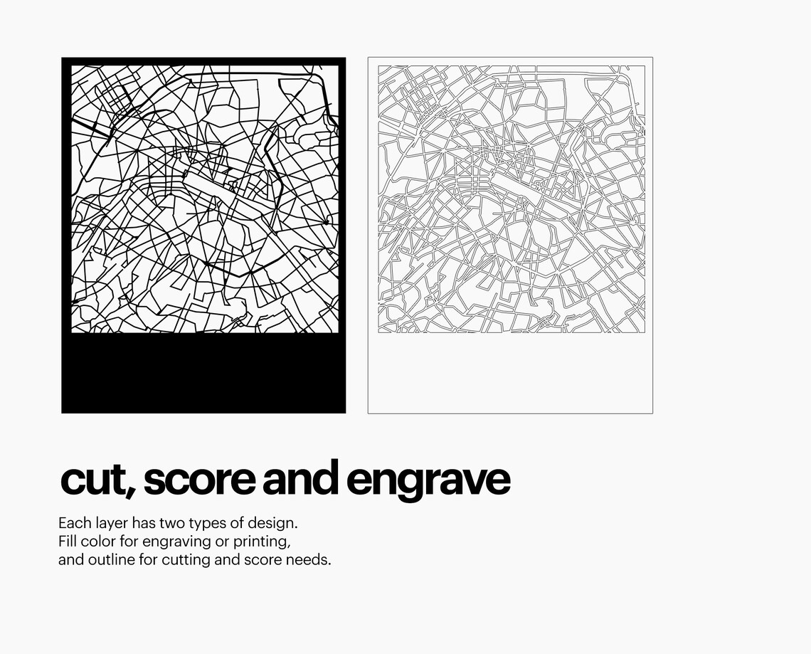 Paris Layered City Map City Map Wall Art Multi Layered - Etsy