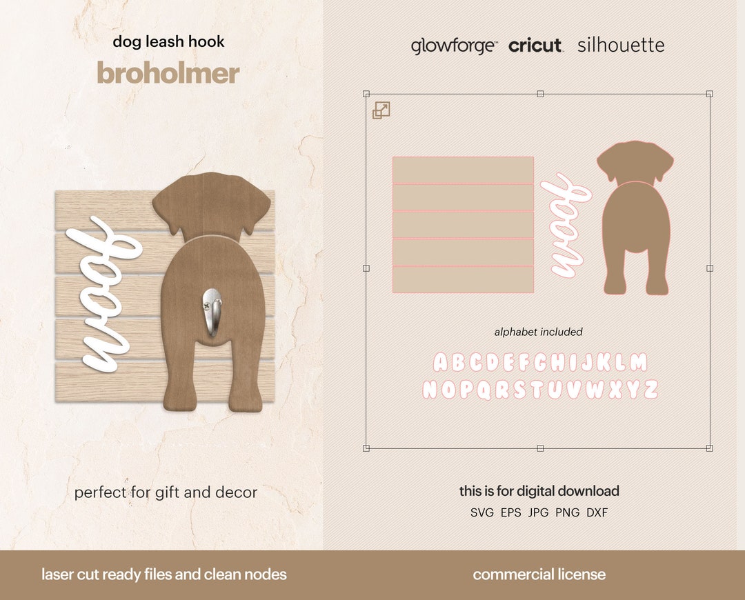 Broholmer Dog Silhouette SVG, Broholmer Dog Butt Leash Hook SVG File - Etsy