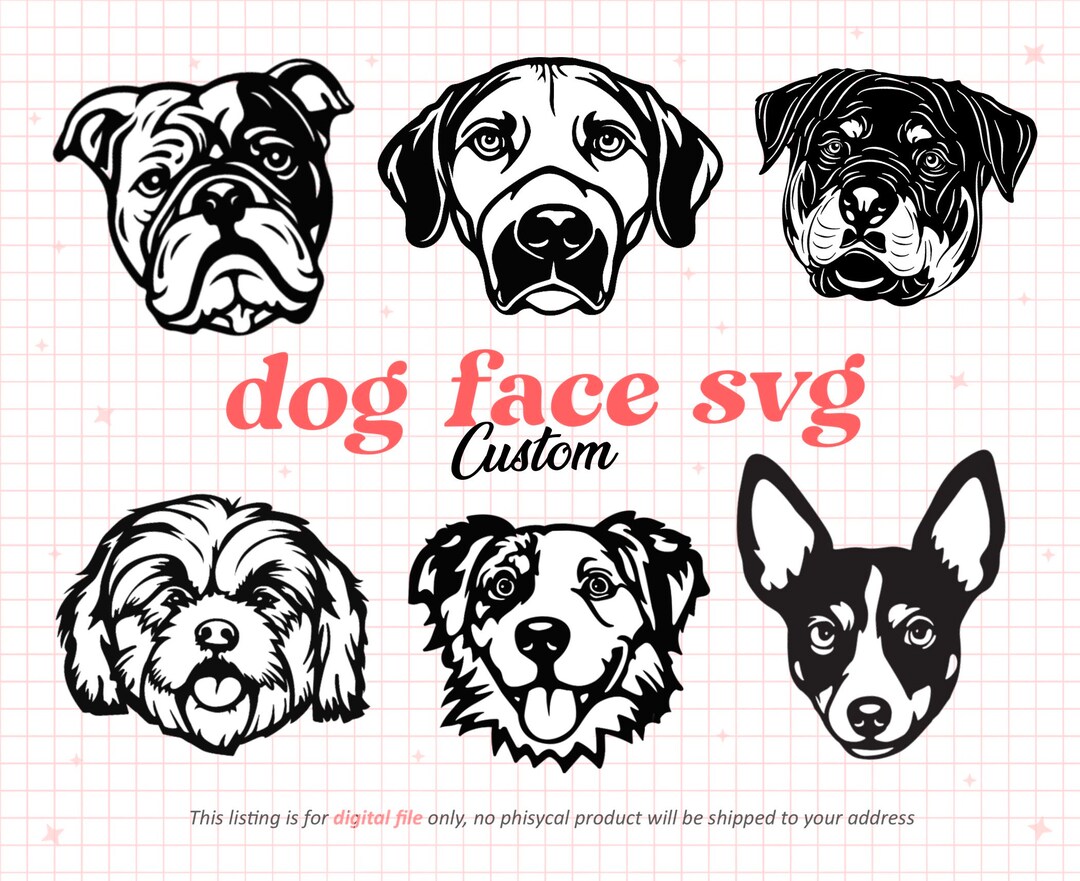 Custom Dog Face SVG, Drawing Photo Dog, Cut File, Personalized Gift ...