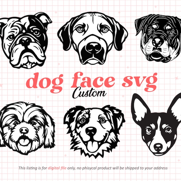 Dog Face Svg - Etsy