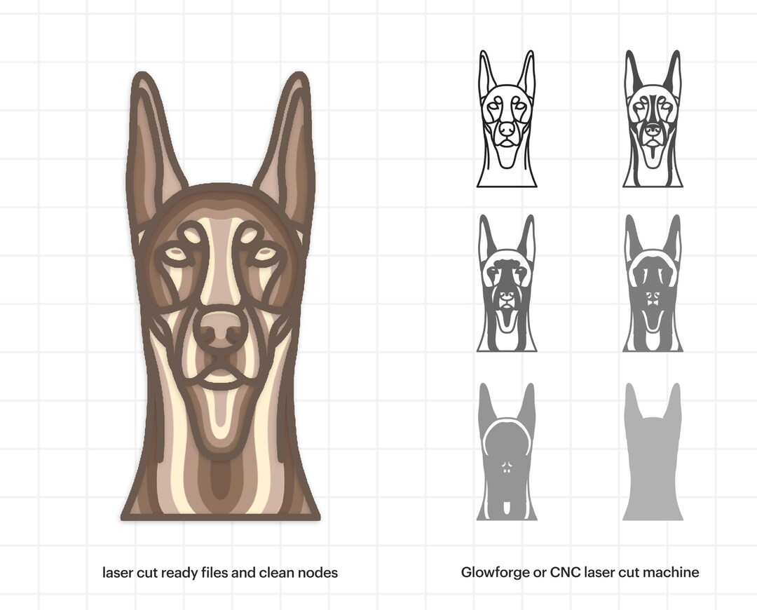 Doberman Mandala SVG: Multilayer Dog Wall Art, Laser Cut File (digital ...